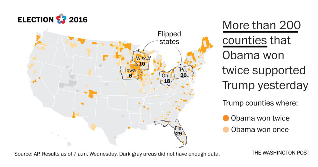 MAP: The Obama voters who helped Trump win - The Washington Post