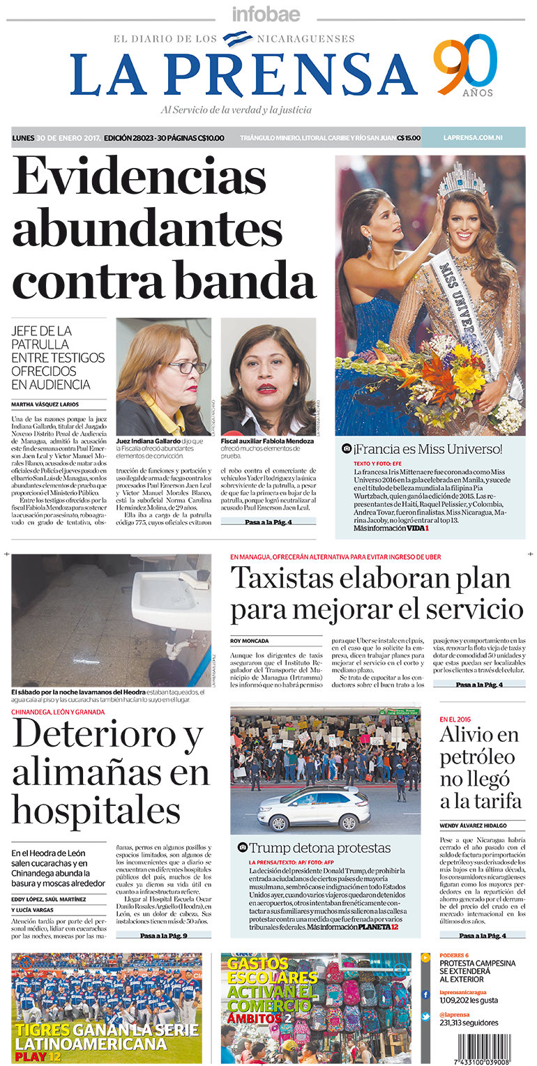 La Prensa Nicaragua Lunes 30 De Enero De 2017 Infobae 5696