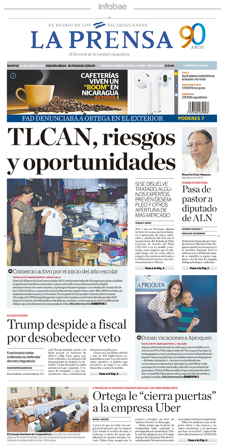 La Prensa Nicaragua Martes 31 De Enero De 2017 Infobae 9870