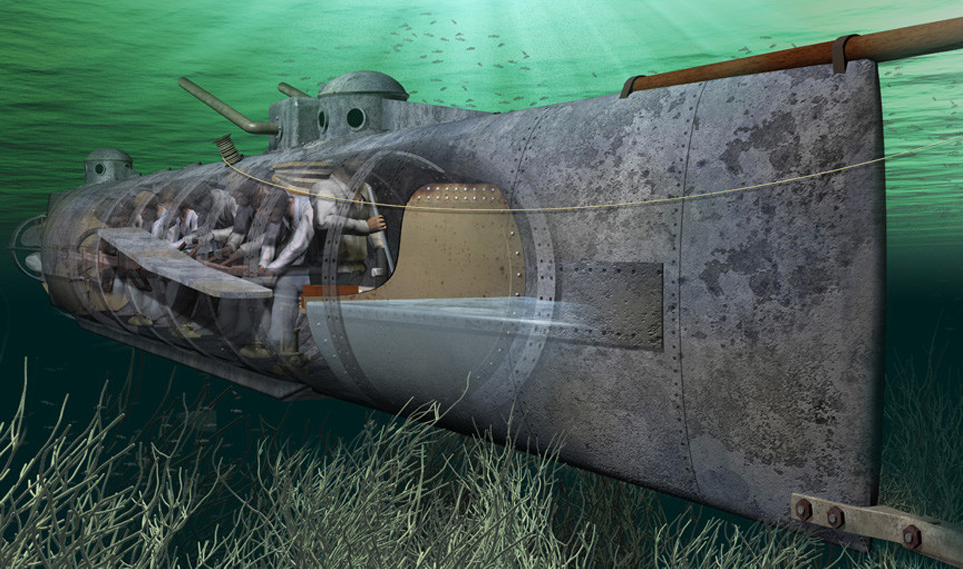 Esqueletos De Hl Hunley O Submarino CSS Hunley E A Arqueologia De Uma