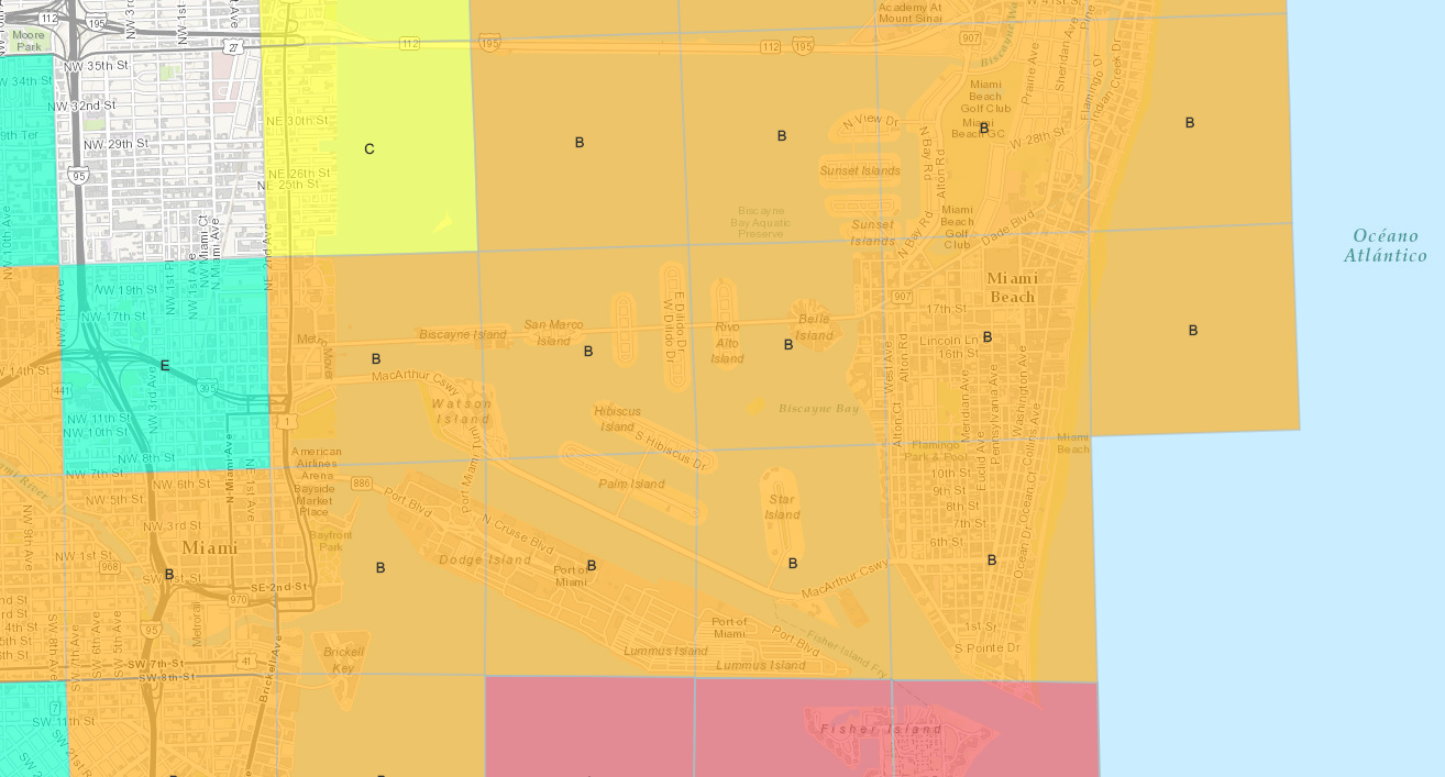 Mapa De La Zona De Inundaciones De Miami Dade