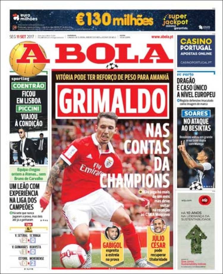 A Bola Portugal Lunes 11 De Septiembre De 2017 Infobae
