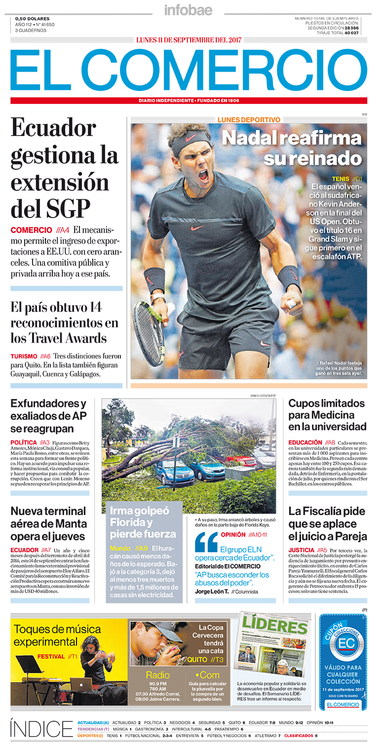 El Comercio Ecuador Lunes 11 De Septiembre Del 2017 Infobae