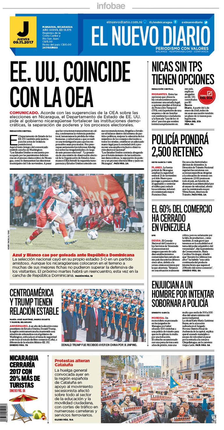 El Nuevo Diario Nicaragua Jueves 09 De Noviembre De 2017 Infobae