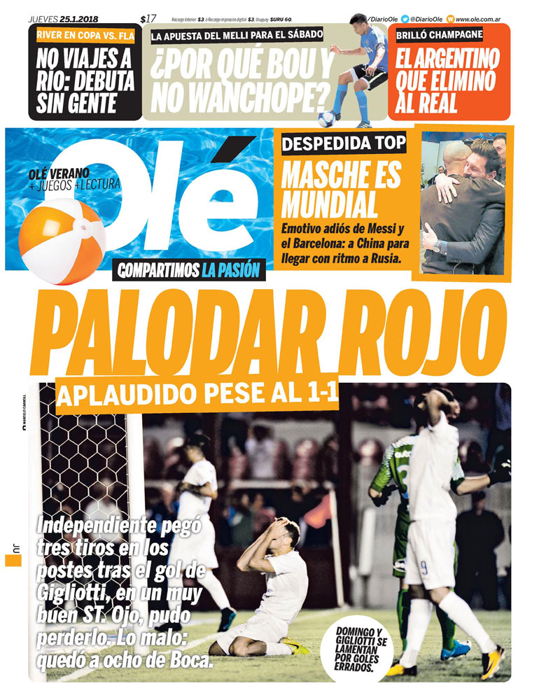 Olé Jueves 25 De Enero De 2018 Infobae 