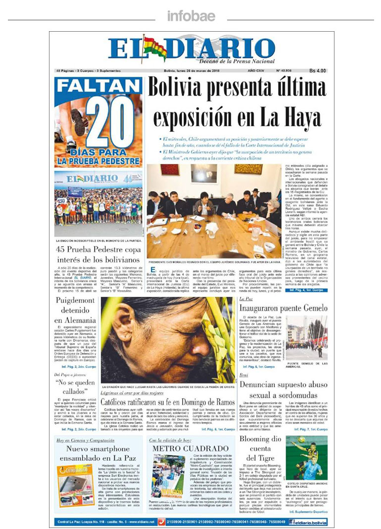 El Diario Bolivia 26 De Marzo De 2018 Infobae 7071