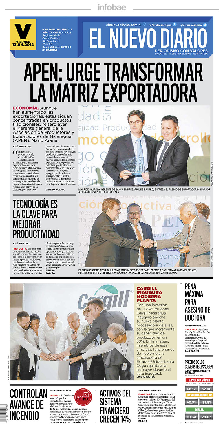 El Nuevo Diario Nicaragua 13 De Abril De 2018 Infobae 2660