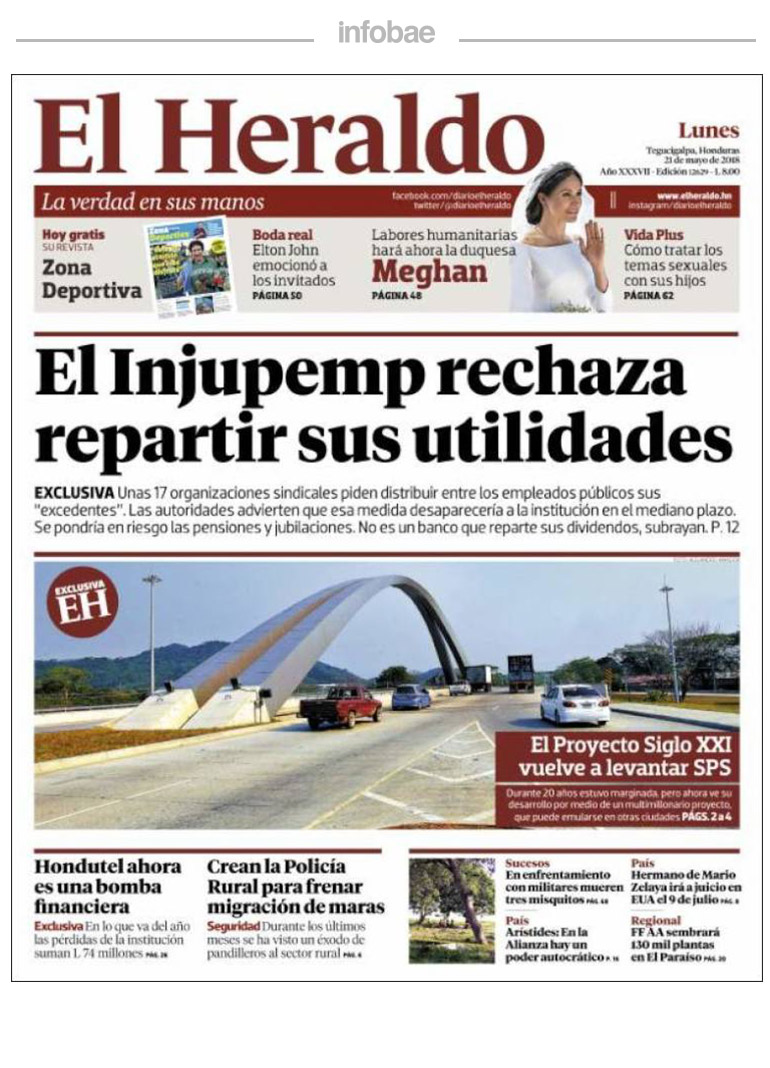 El Heraldo Honduras 21 De Mayo De 2018 Infobae