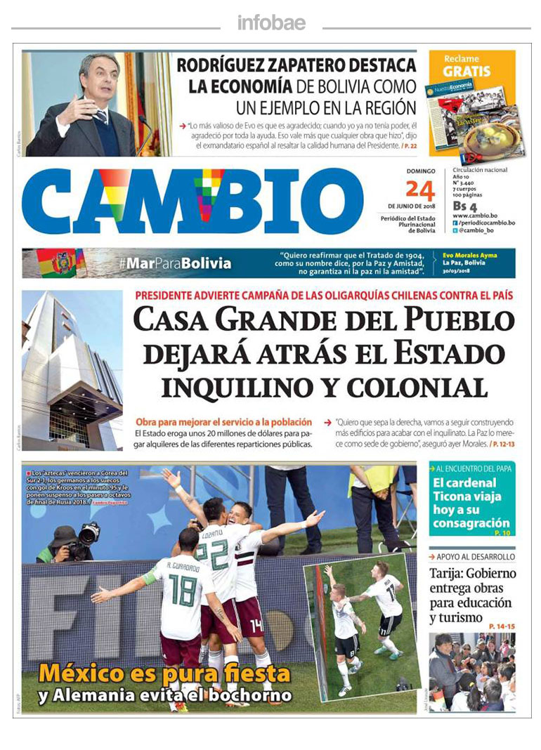 Cambio Bolivia 24 De Junio De 2018 Infobae 8150