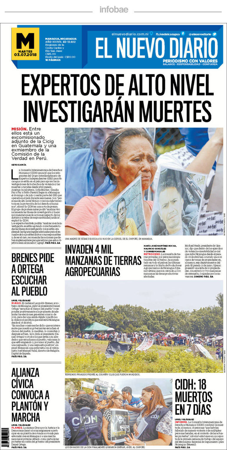 El Nuevo Diario Nicaragua 4 De Julio De 2018 Infobae 3989