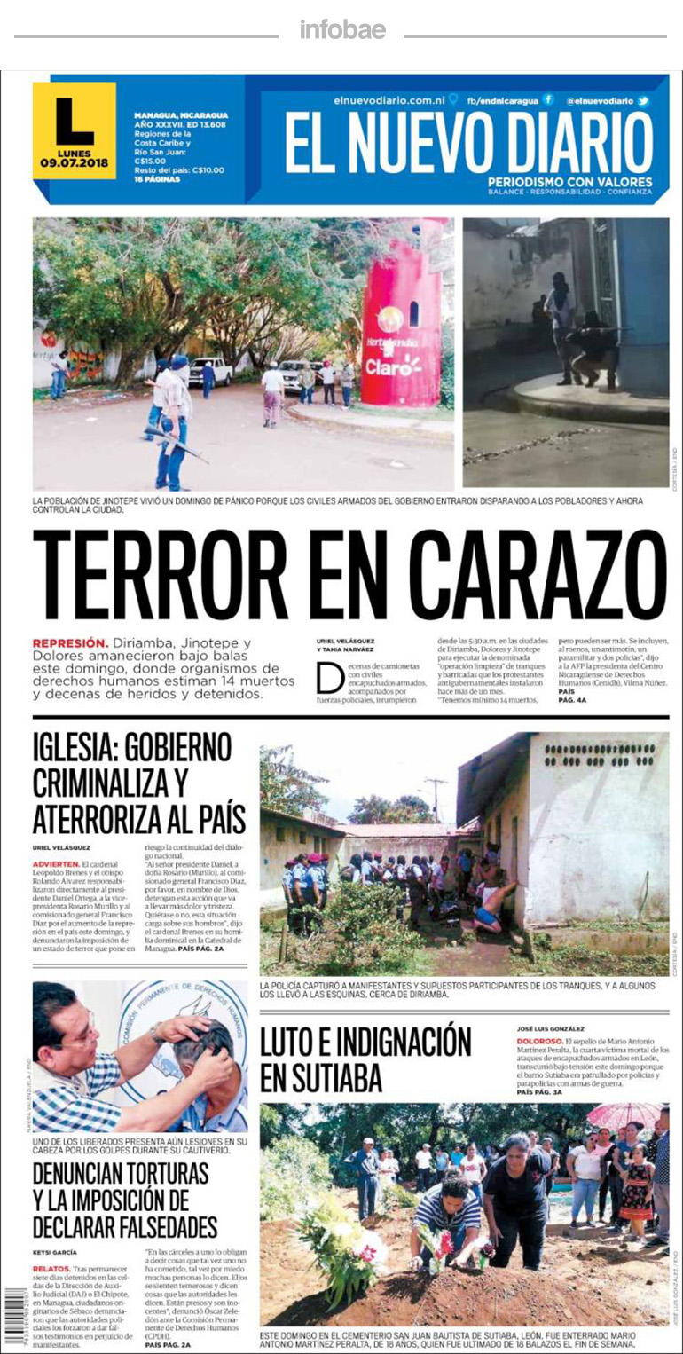 El Nuevo Diario Nicaragua 9 De Julio De 2018 Infobae 4836