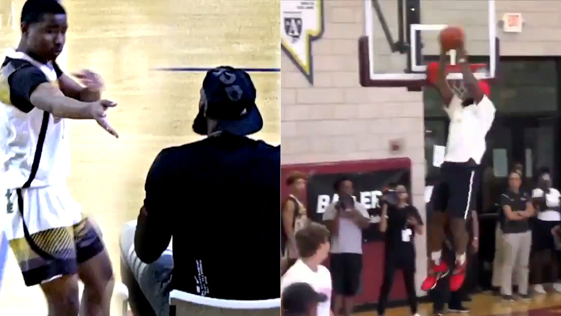 LeBron James alardeó de sus volcadas en un partido de su hijo y un niño ...
