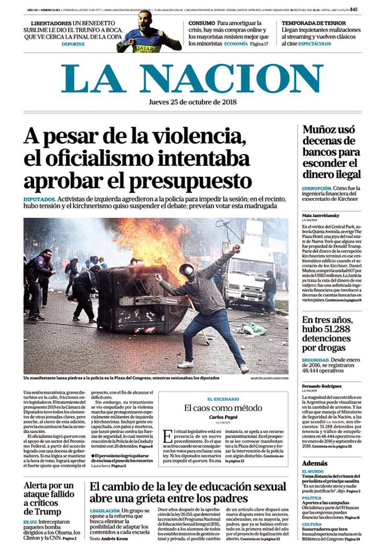 La Nación Argentina 25 De Octubre De 2018 Infobae