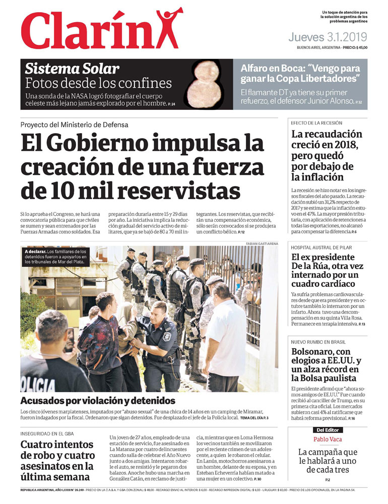 Clarín Argentina 3 De Enero De 2019 Infobae 8396