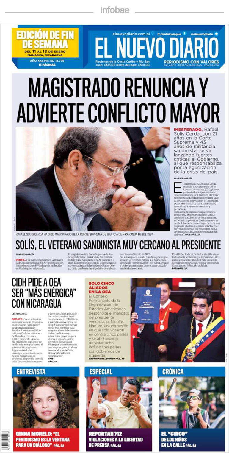 El Nuevo Diario Nicaragua Viernes 11 De Enero De 2019 Infobae 8756