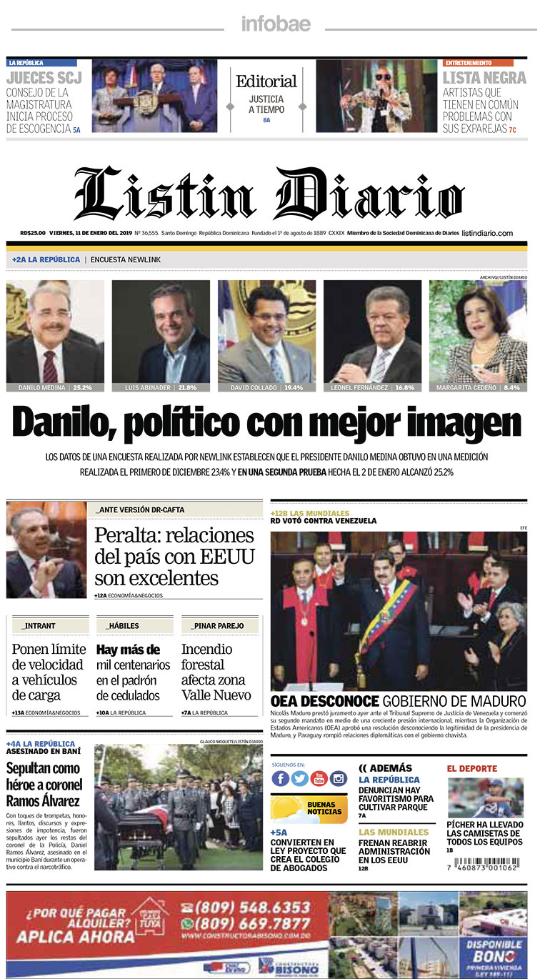 Listin Diario República Dominicana Viernes 11 De Enero De 2019 Infobae 5706