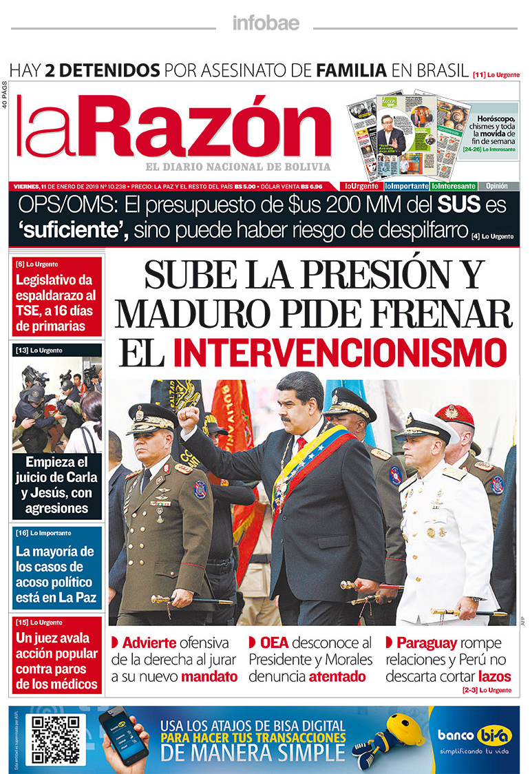 La Razón Bolivia Viernes 11 De Enero De 2019 Infobae 2383