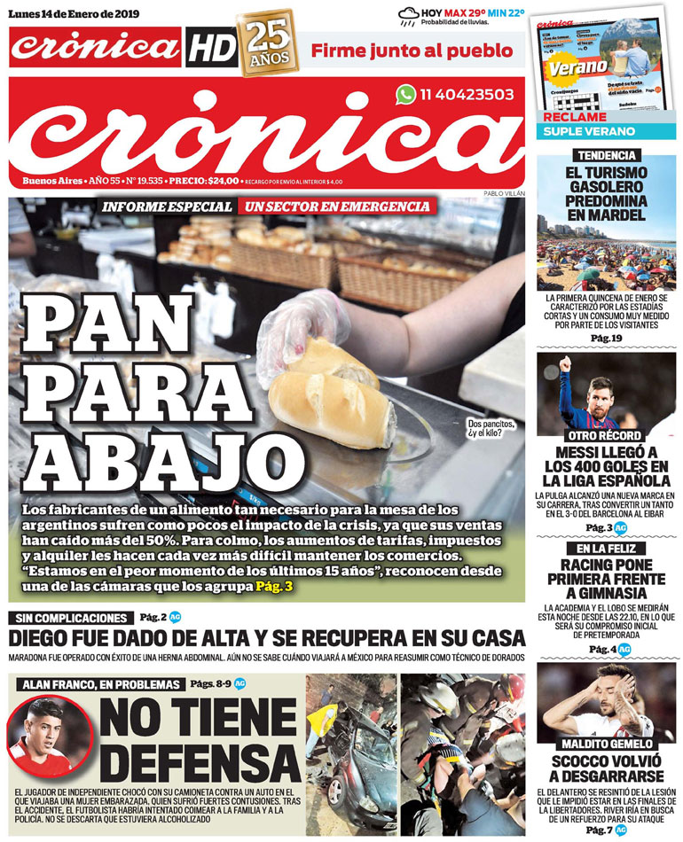 Crónica Lunes 14 De Enero De 2019 Infobae 7219