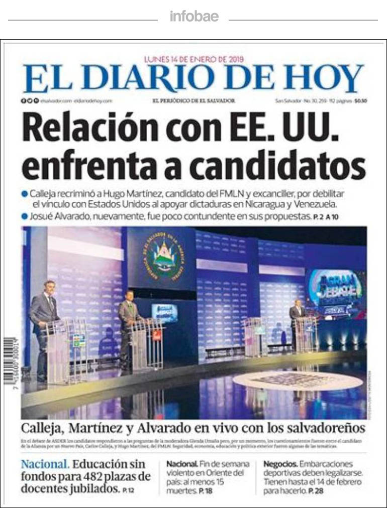 El Diario De Hoy El Salvador Lunes 14 De Enero De 2019 Infobae 6644