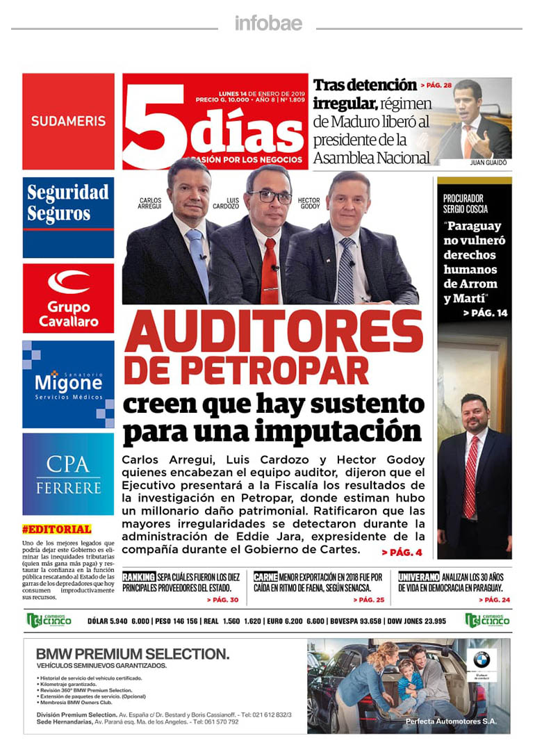 5 Días Paraguay Lunes 14 De Enero De 2019 Infobae 2999