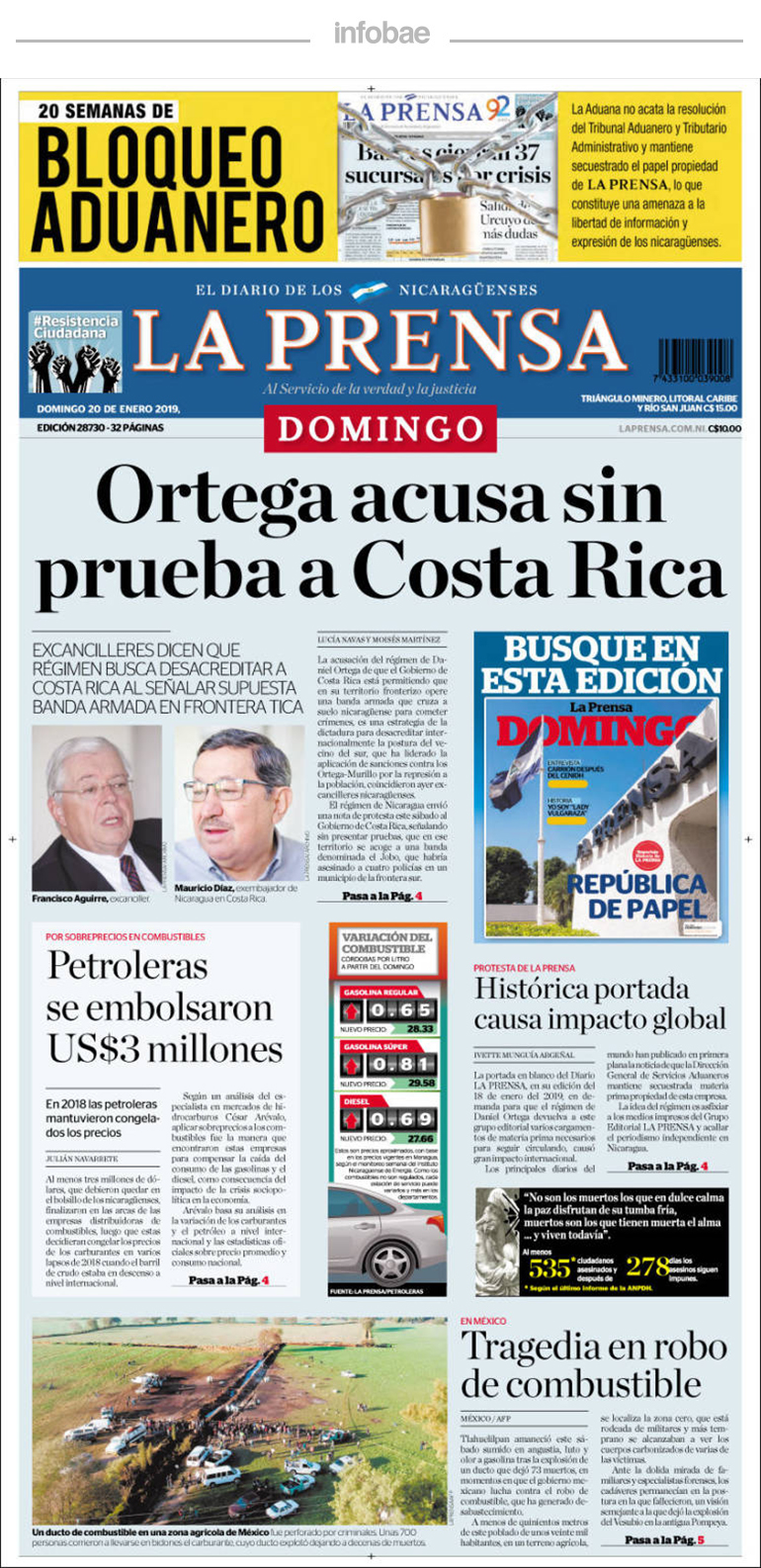 La Prensa Nicaragua 20 De Enero De 2018 Infobae 5164