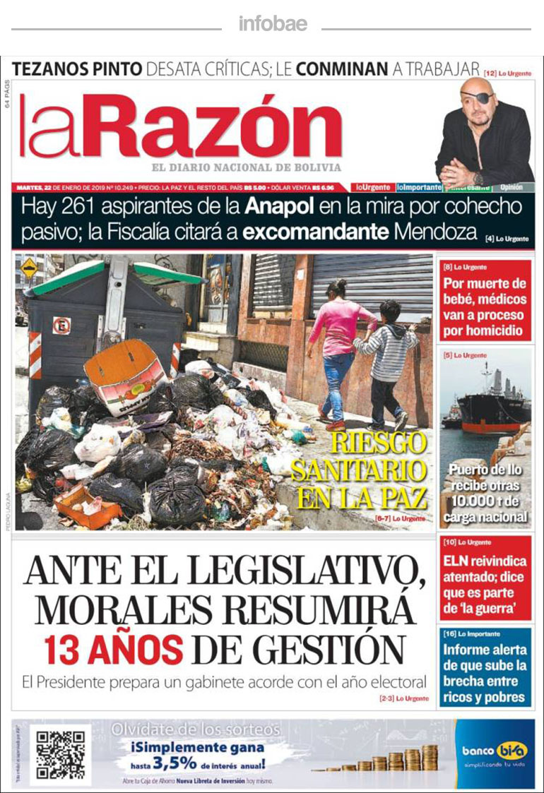 La Razón Bolivia 22 De Enero De 2019 Infobae 9603