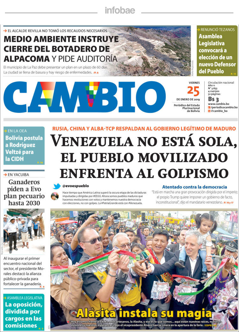 Cambio Bolivia Viernes 25 De Enero De 2019 Infobae 8730