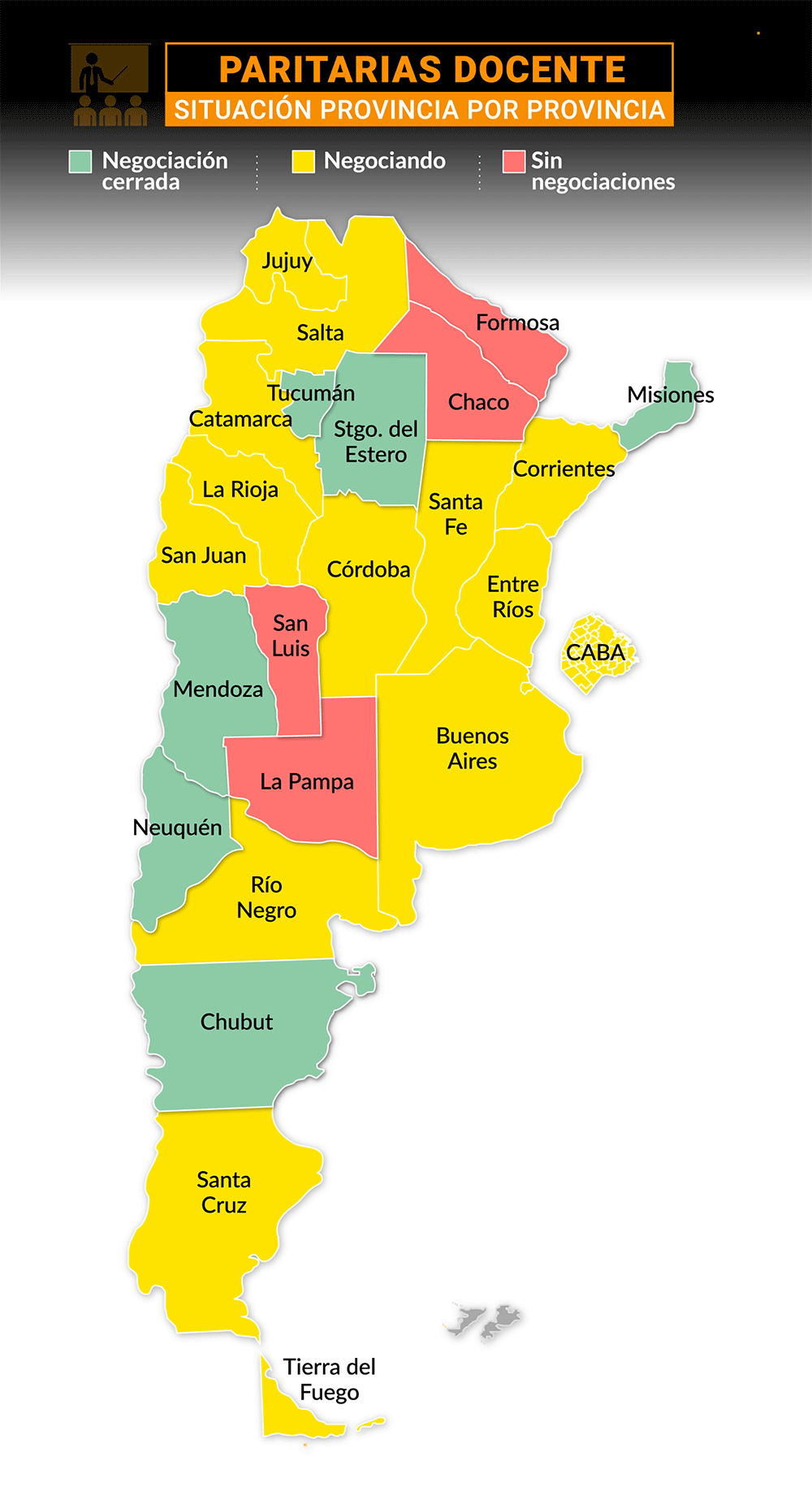 El Mapa De Las Paritarias Docentes Todavía Quedan 18 Provincias Sin