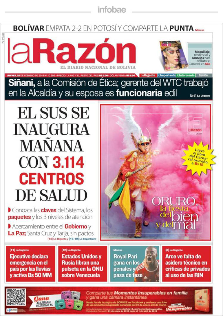 La Razón Bolivia 28 De Febrero De 2019 Infobae