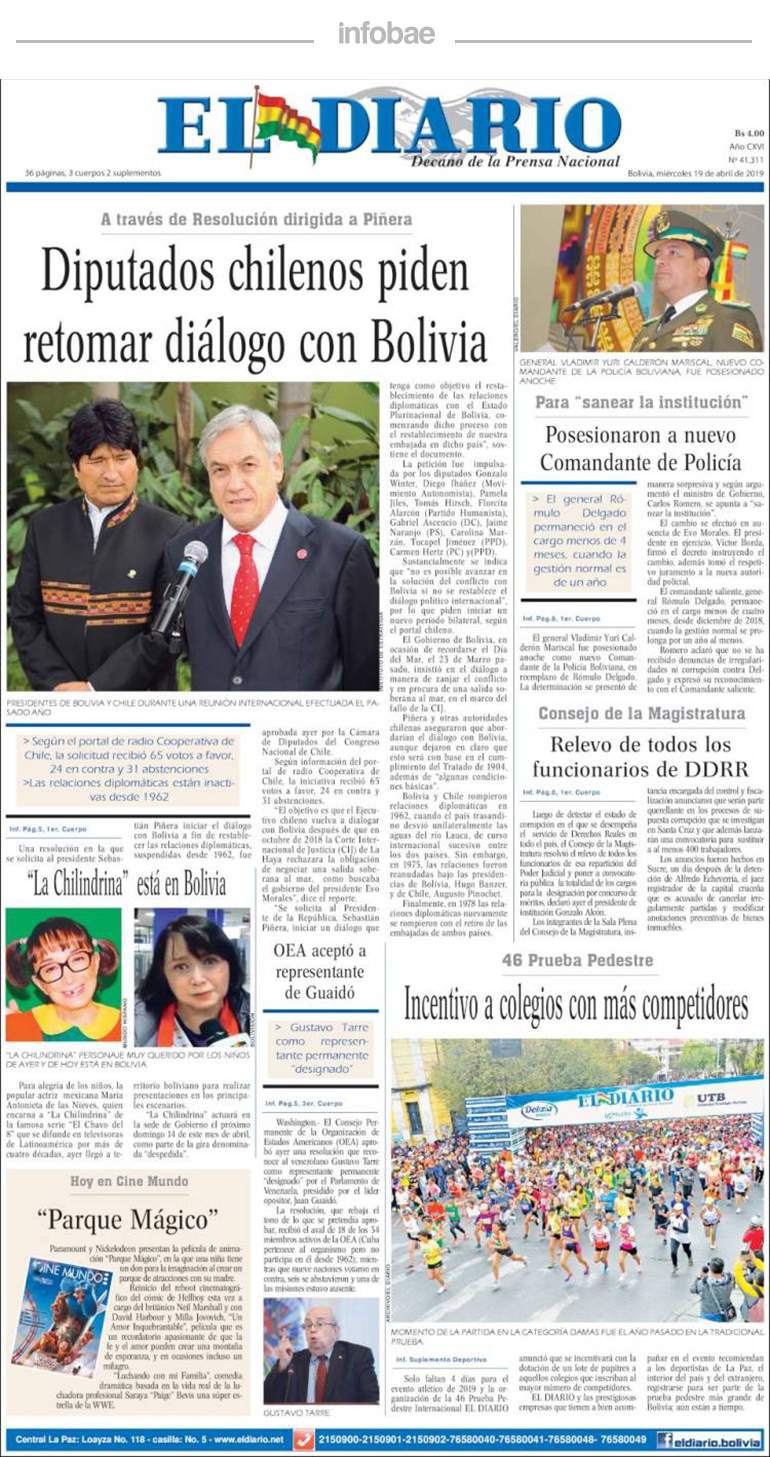 El Diario Bolivia Miércoles 10 De Abril De 2019 Infobae 6461