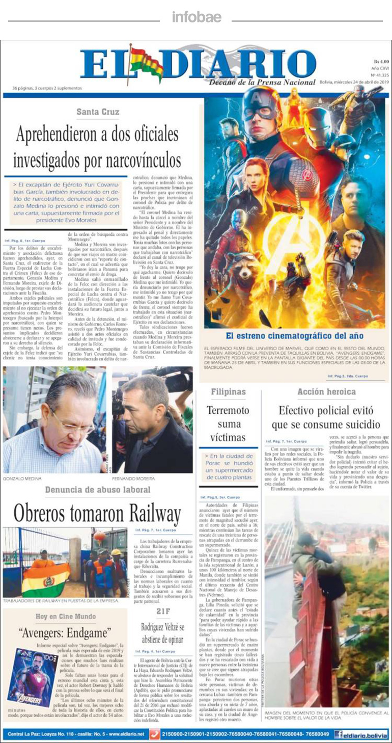 El Diario Bolivia Miércoles 24 De Abril De 2019 Infobae 0017