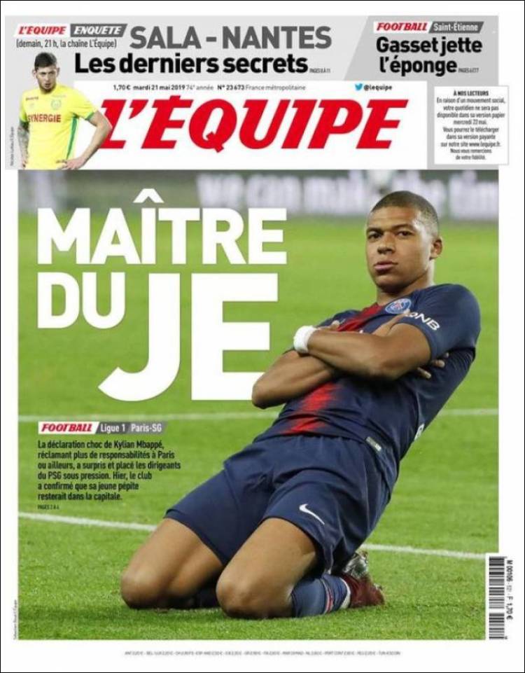 Lequipe Francia Martes 21 De Mayo De 2019 Infobae 