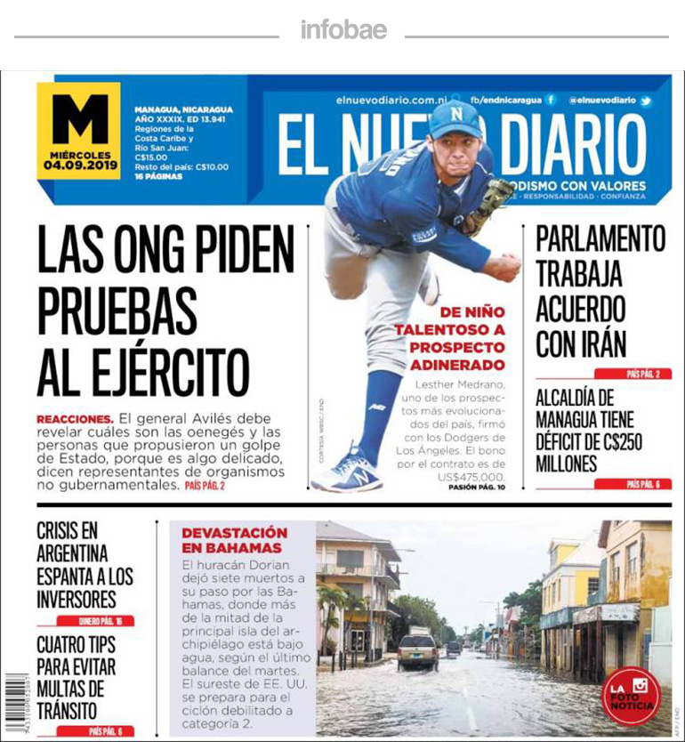 El Nuevo Diario Nicaragua 4 De Septiembre De 2019 Infobae 8545