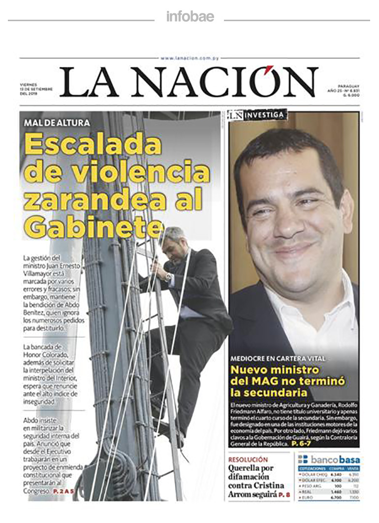 La Nacion Paraguay 13 De Septiembre De 2019 Infobae