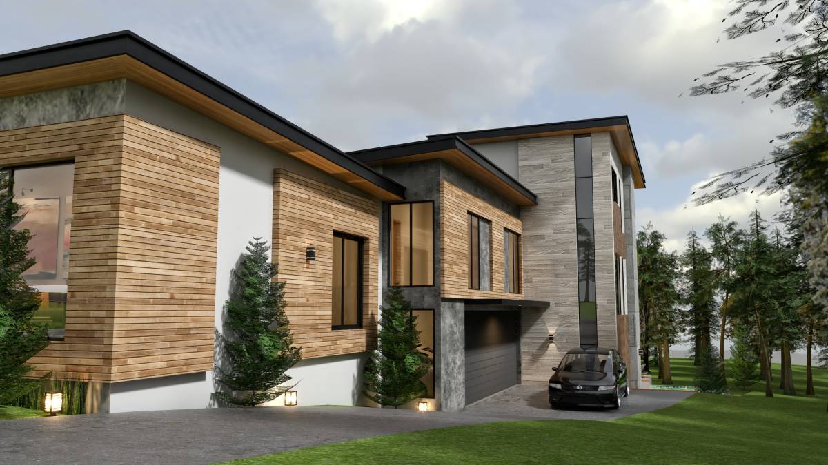 Design project for Warm-modern home adjacet to woods in United States ...