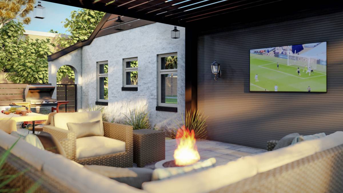 Design project for Front landscape / Side yard entertainment in United ...