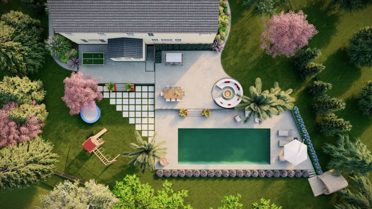 Design project for Backyard pool and Sauna in United States | Arcbazar