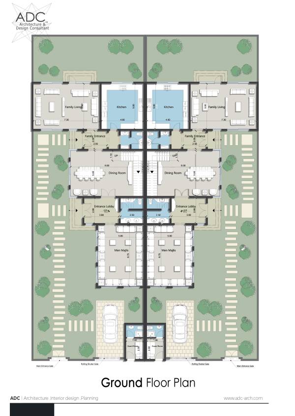 Design project for Develop a floor plan for two connected villa in ...