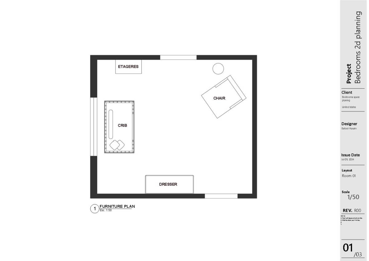 Design project for Bedroom Space Planning in United States | Arcbazar