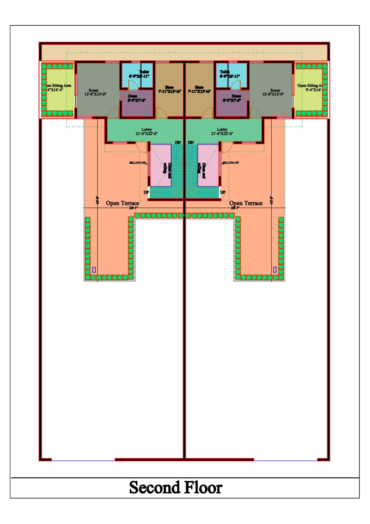Design project for Develop a floor plan for two connected villa in ...