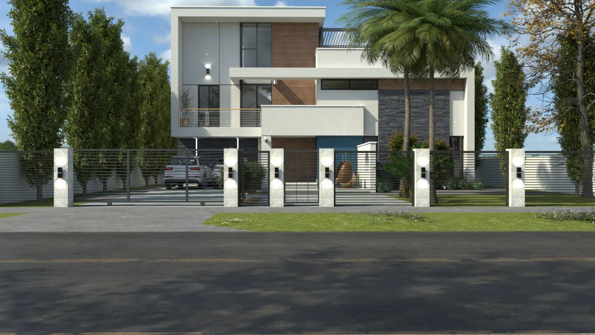 Design project for Residential Façade exterior design and interior ...