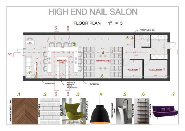Design project for HIGH END NAIL SALON in United States | Arcbazar