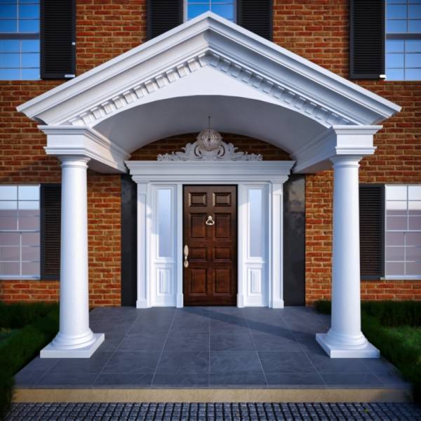Design project for Red brick colonial: Front Portico Addition in United ...