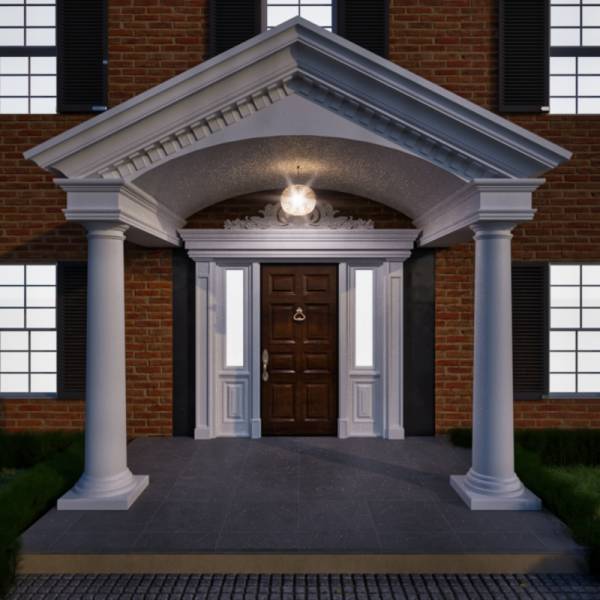 Design project for Red brick colonial: Front Portico Addition in United ...