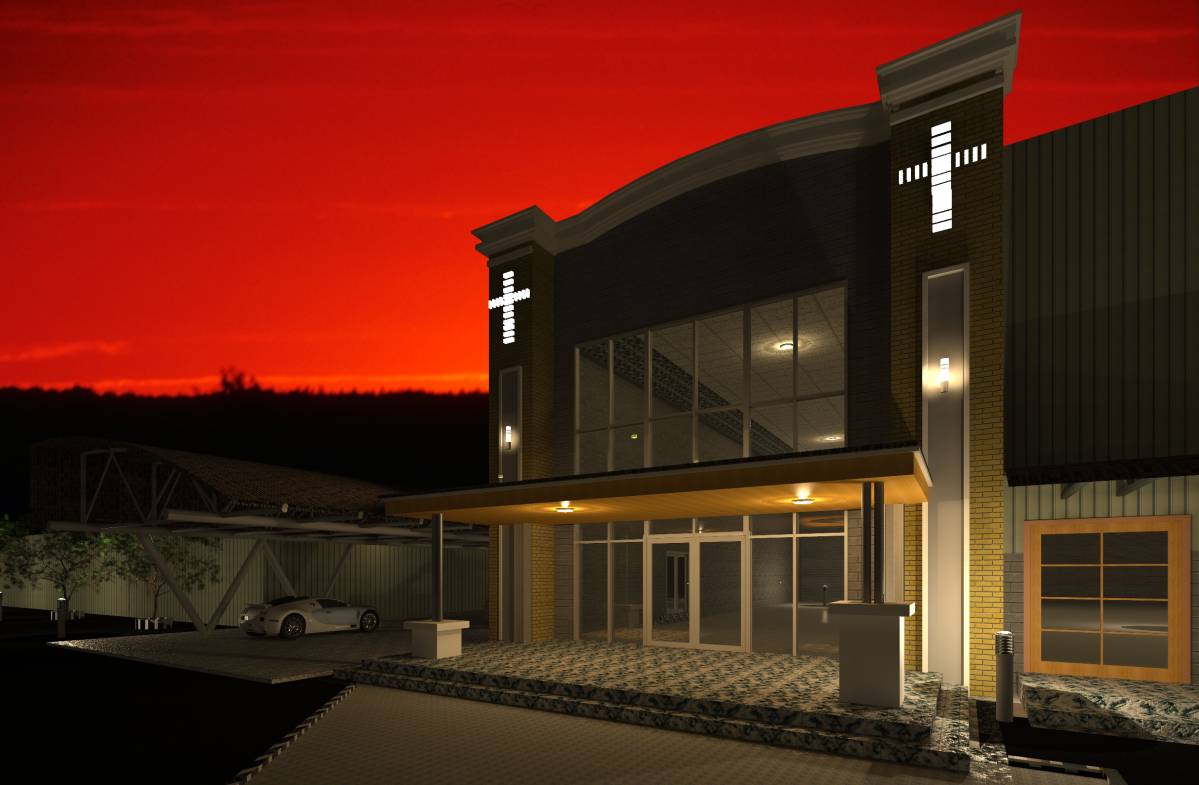 Design project for Facade for New Church Building in United States ...