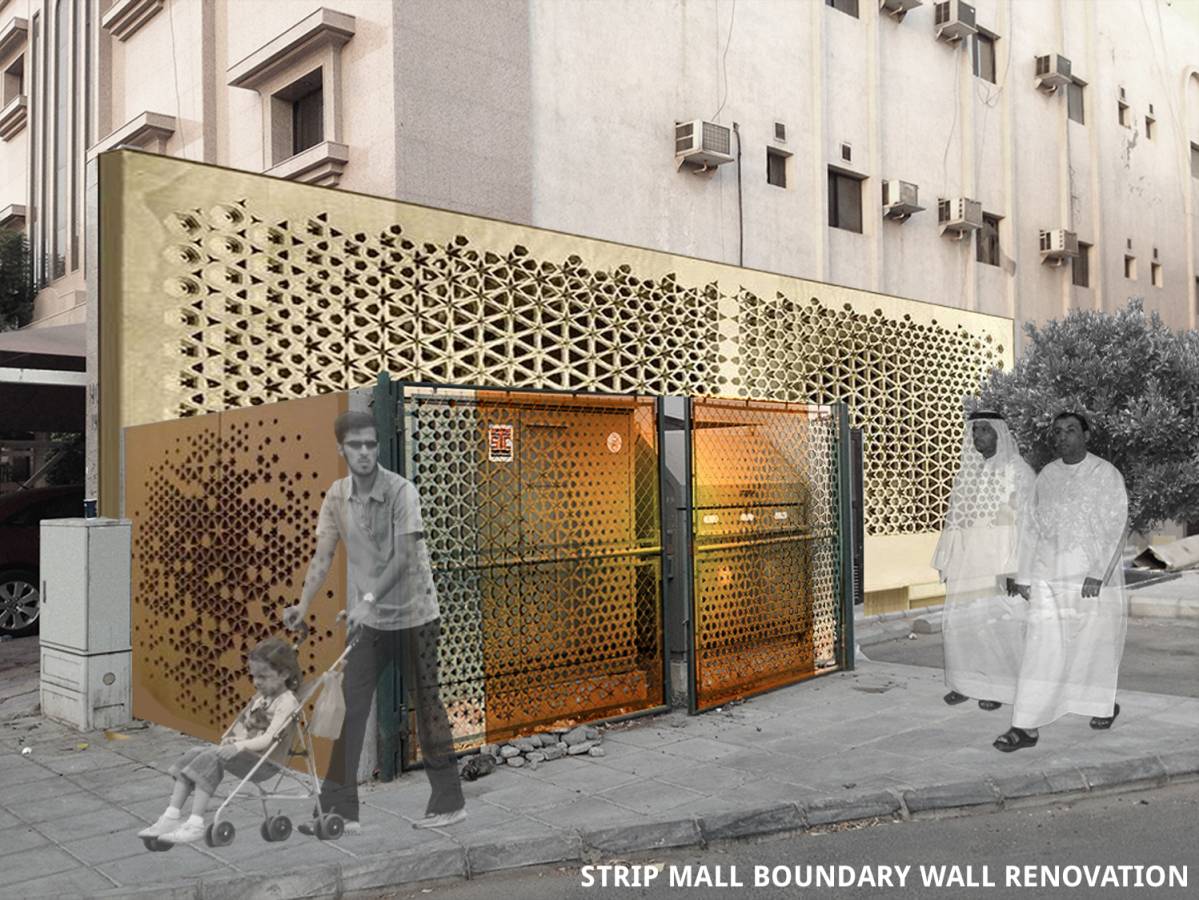 Design project for Strip mall boundary wall renovation in Saudi Arabia ...