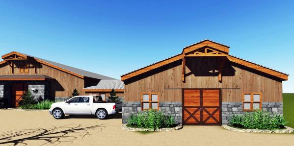 Design project for Hobby Farm/Horse Barn Front Facade & Landscaping ...