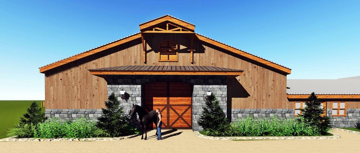 Design project for Hobby Farm/Horse Barn Front Facade & Landscaping ...