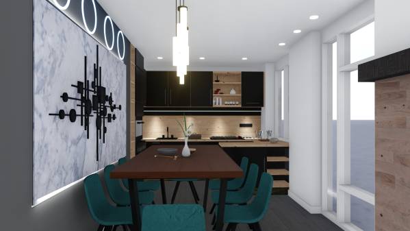 Design project for Living room with kitchen interior design in Estonia ...