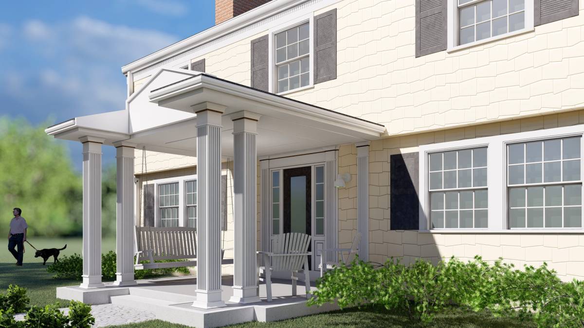 Design project for Portico / Porch for Colonial Home in CT in United ...